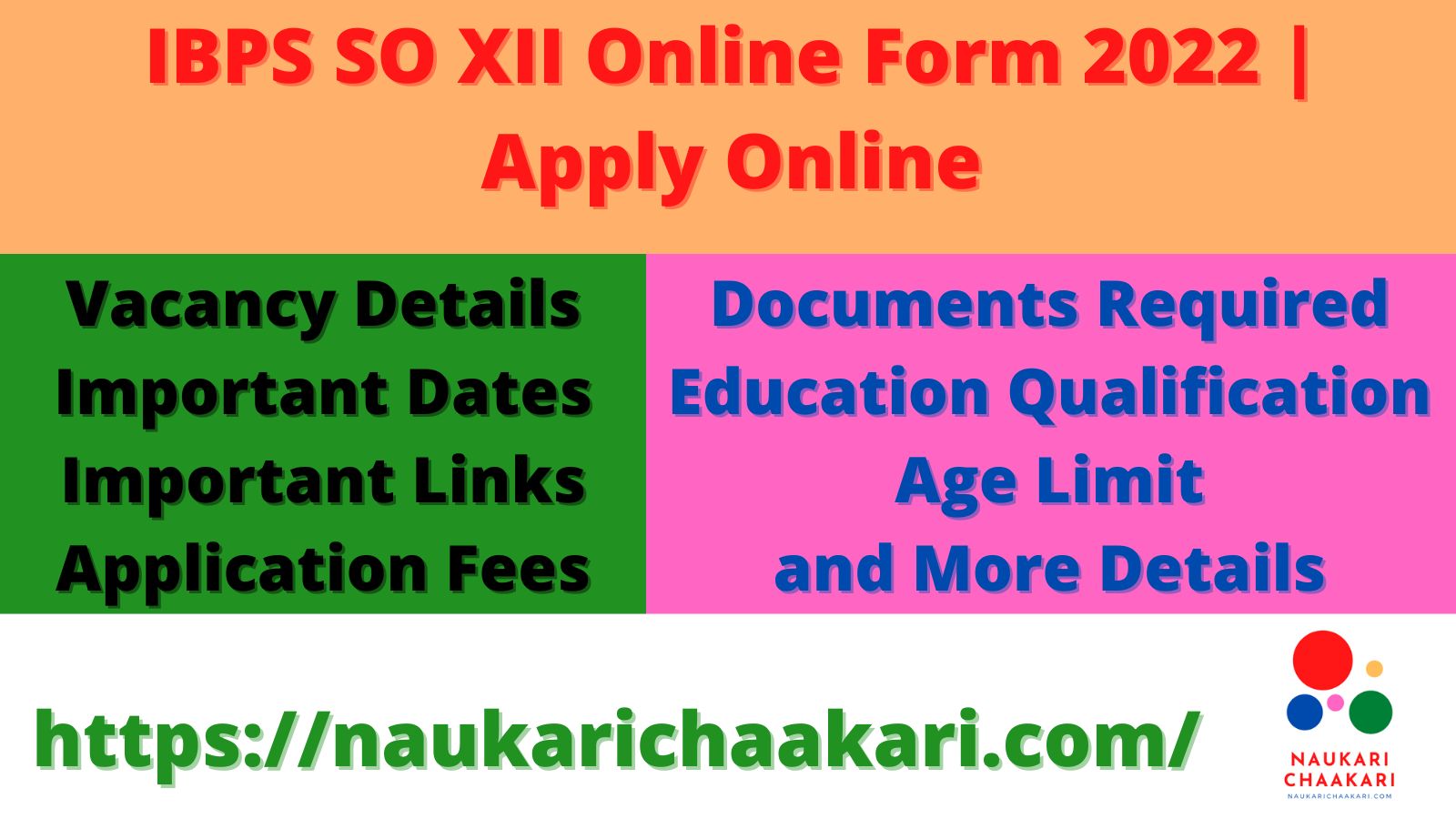 IBPS SO XII Online Form 2022 Naukari Chaakari